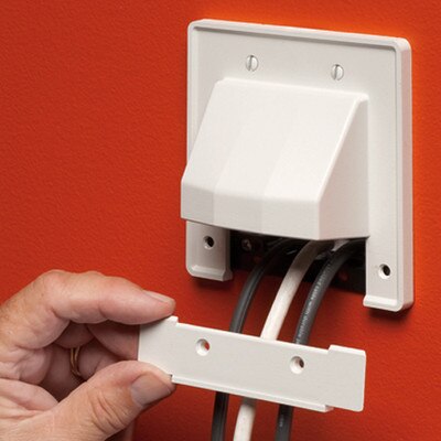 Arlington Reversible 2-Piece Cable Access Wallplate, 2-Gang