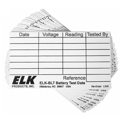ELK Battery Test Data Labels (100 Pack)
