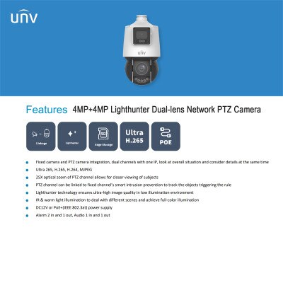 Uniview 4MP HD Dual-Lens Network PTZ Camera